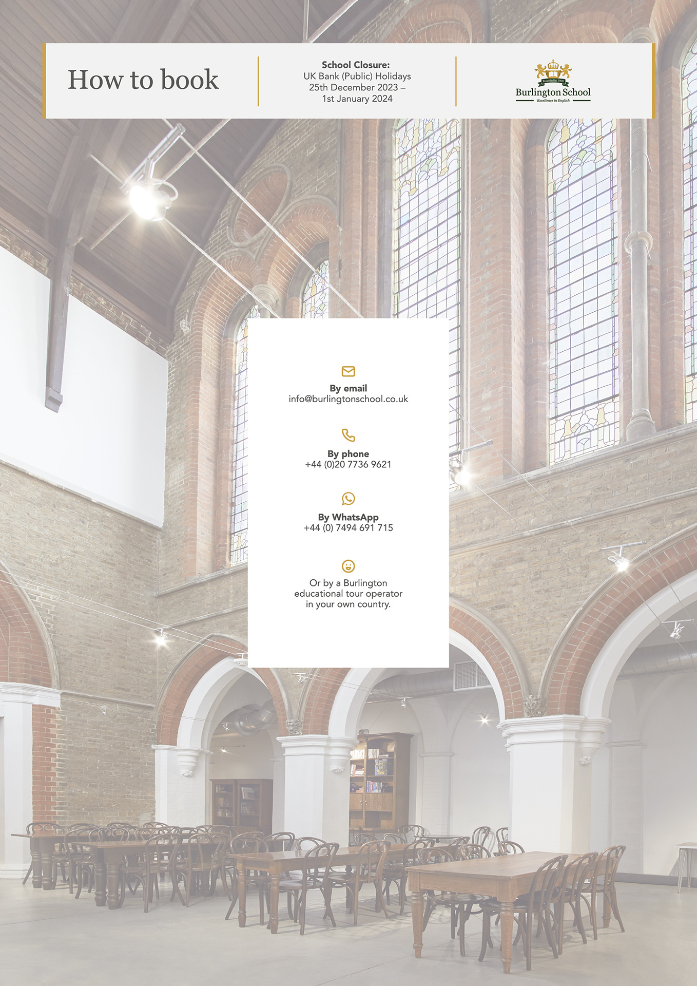 Adult Price List 2023 - The Burlington School of English London